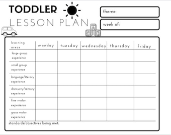 Daycare Lesson Plan | Etsy