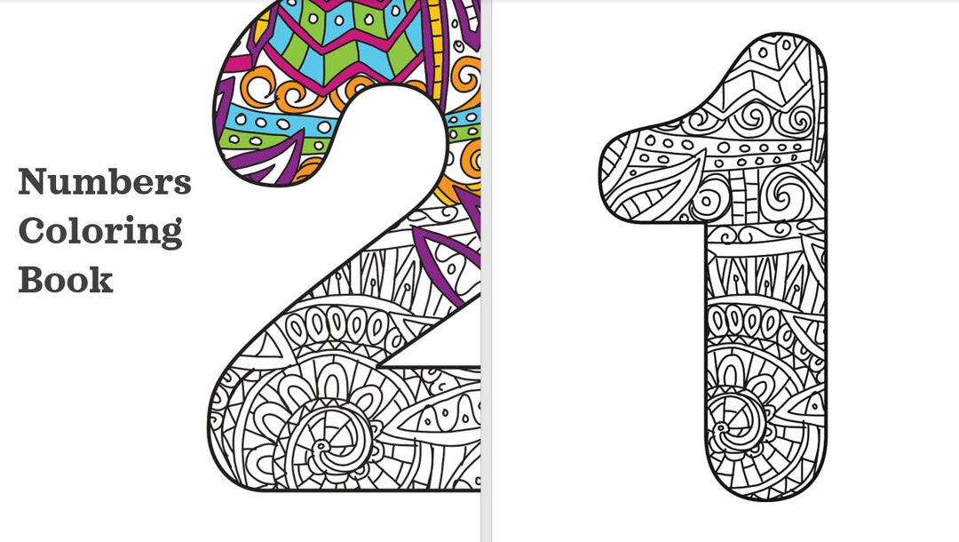 Numbers Coloring Book - Etsy