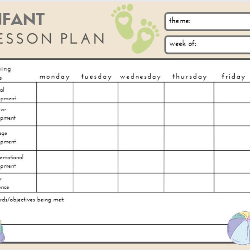 Infant Lesson Plan - Etsy