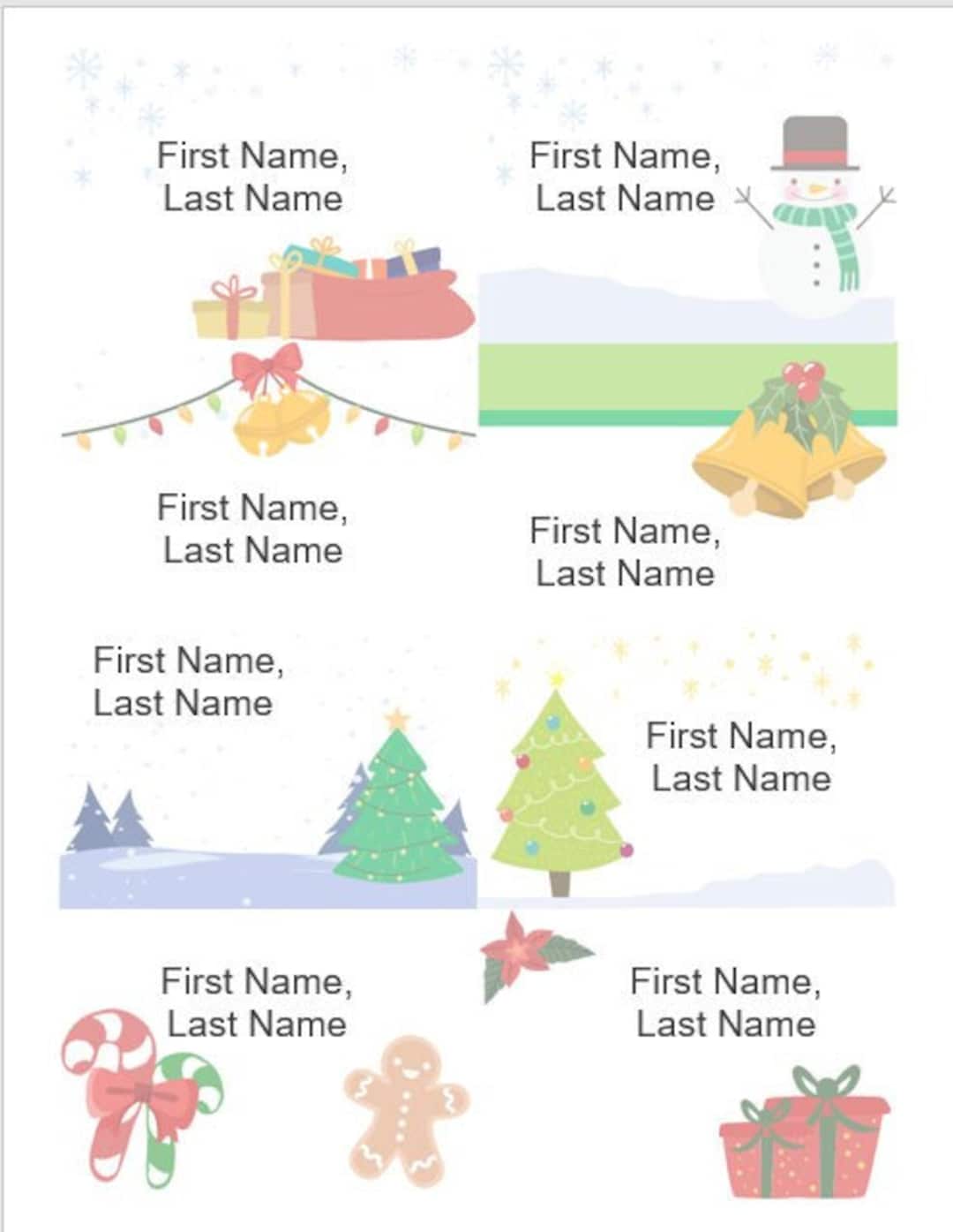 Editable Holiday Name Tags - Etsy