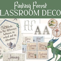 Fantasy Enchanted Forest Classroom Theme Decor Bundle for Middle or ...