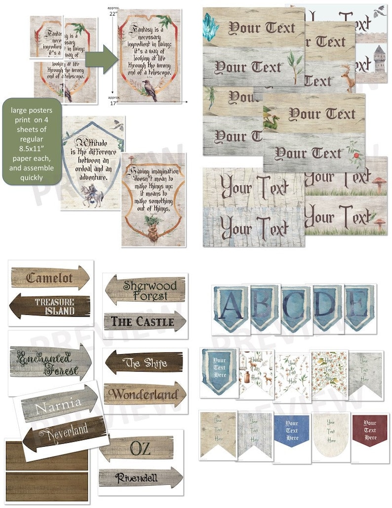 Fantasy Enchanted Forest Classroom Theme Decor Bundle for Middle or ...