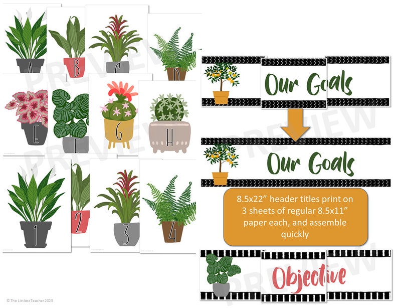 Middle or High School Classroom Decor - Houseplants + Black and White ...