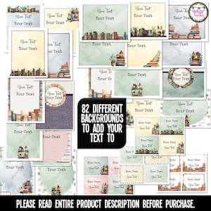 Middle or High School Books Reading Literary Theme Printable Editable ...