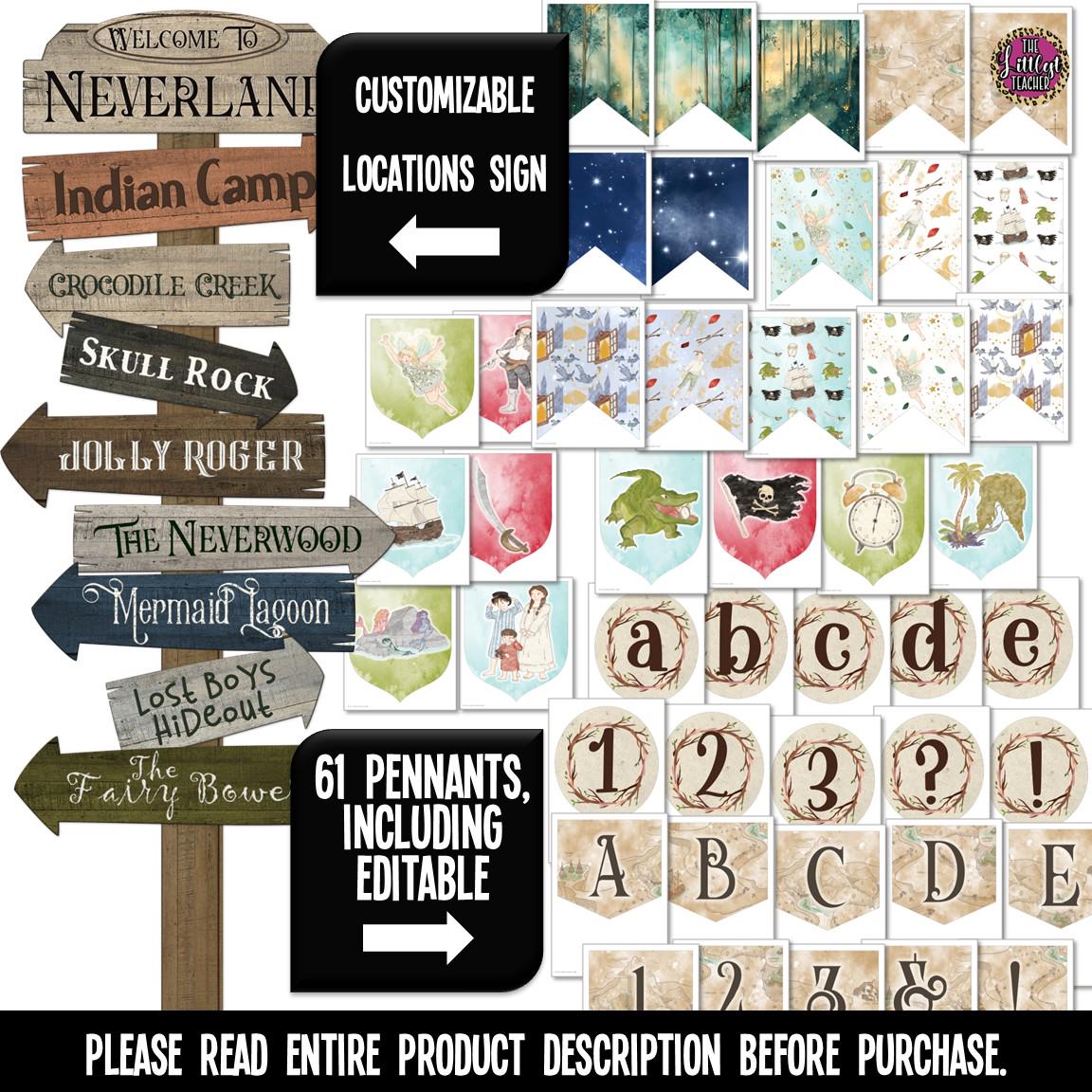 Neverland Classroom Decor Peter Pan Classroom Theme Printable Class ...