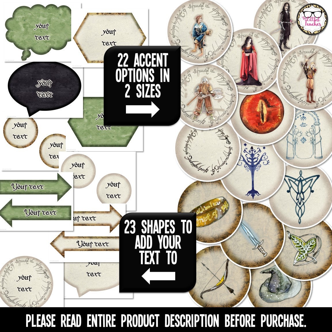 Lord of the Rings Middle Earth Tolkien Theme Printable Classroom Decor ...