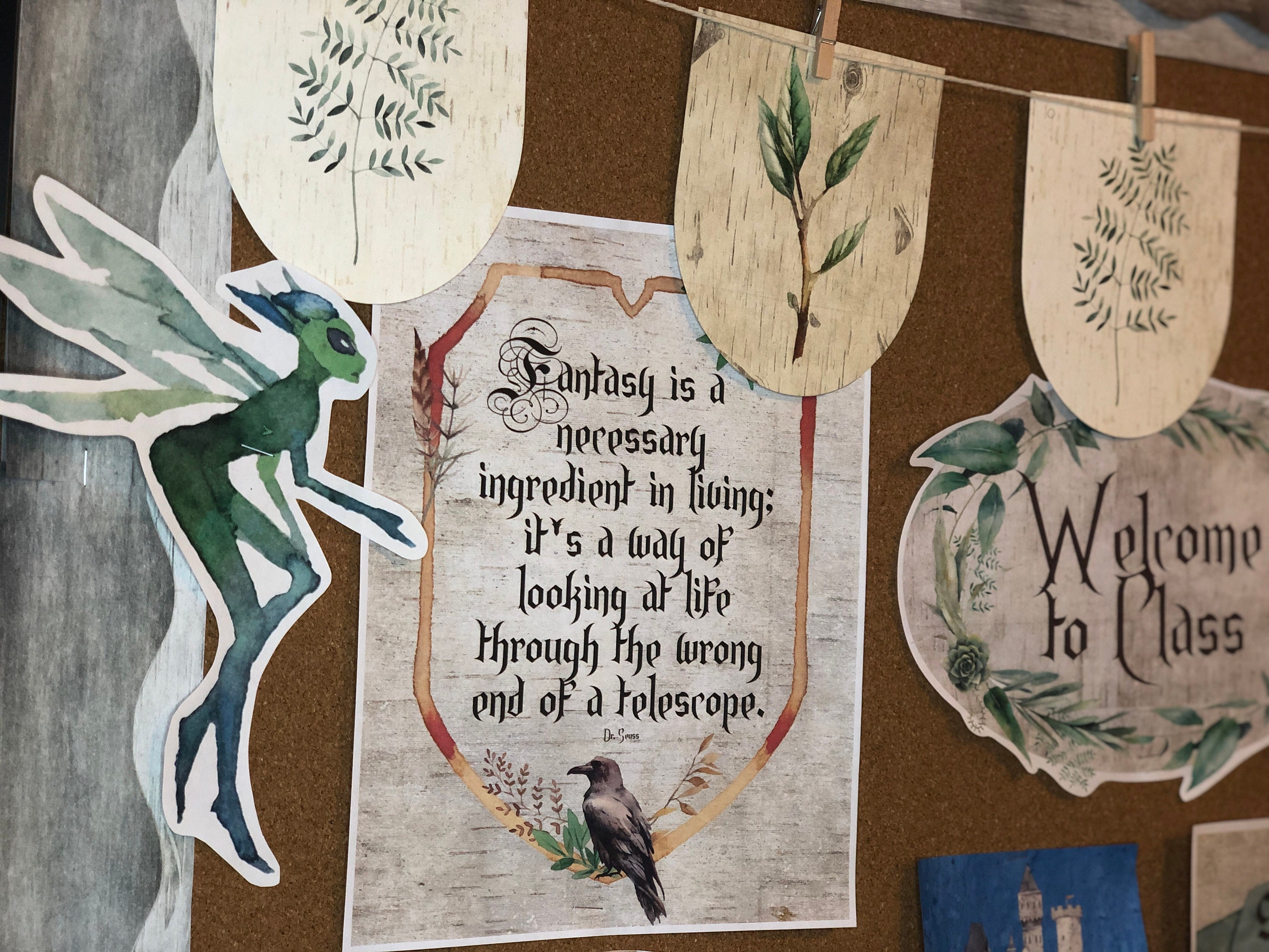 Fantasy Enchanted Forest Classroom Theme Decor Bundle for Middle or ...