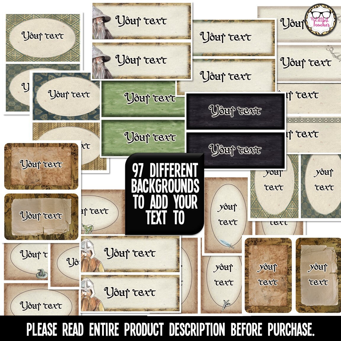 Lord of the Rings Middle Earth Tolkien Theme Printable Classroom Decor ...