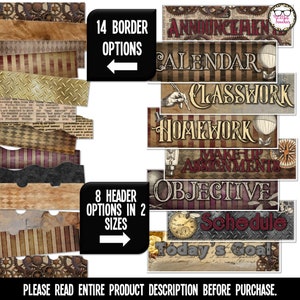 Middle or High School Steampunk Theme Printable Editable Classroom ...