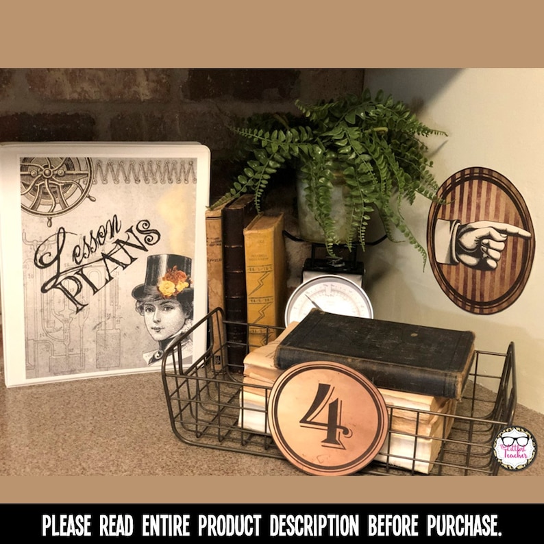 Middle or High School Steampunk Theme Printable Editable Classroom ...