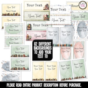 Middle or High School Books Reading Literary Theme Printable Editable ...