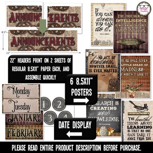 Middle or High School Steampunk Theme Printable Editable Classroom ...