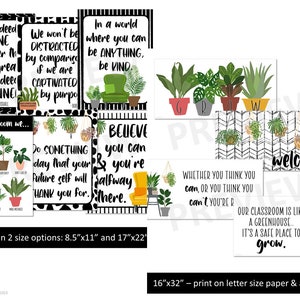 Middle or High School Classroom Decor - Houseplants + Black and White ...