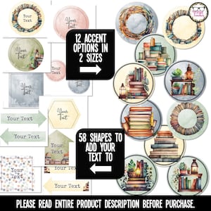 Middle or High School Books Reading Literary Theme Printable Editable ...