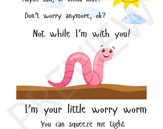 Worry Worm Poem Card (digital Download) - Etsy