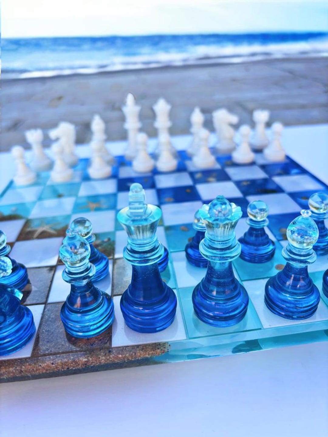 Beach Themed Handmade Chess Set - Etsy