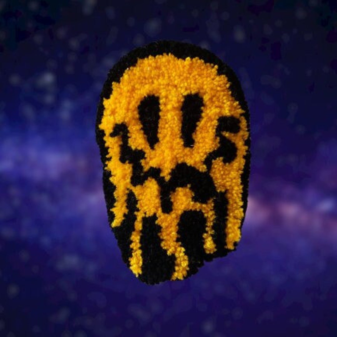 Tufted Trippy Drippy Smiley Face Rug/ Wall Hanging / Coaster - Etsy