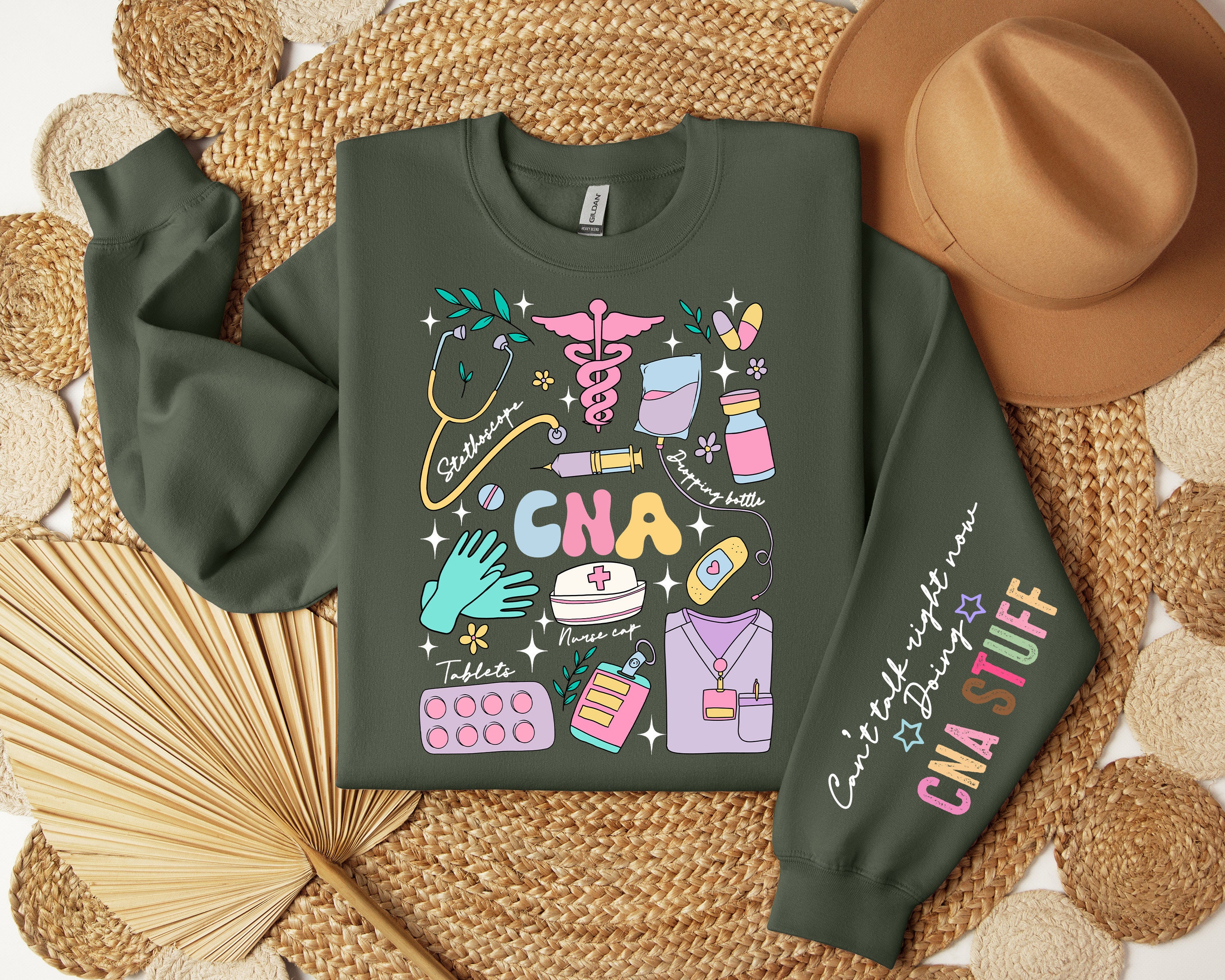CNA Life Sweatshirt, Cna Gifts, Can’t Talk Right Now Doing Cna Stuff ...