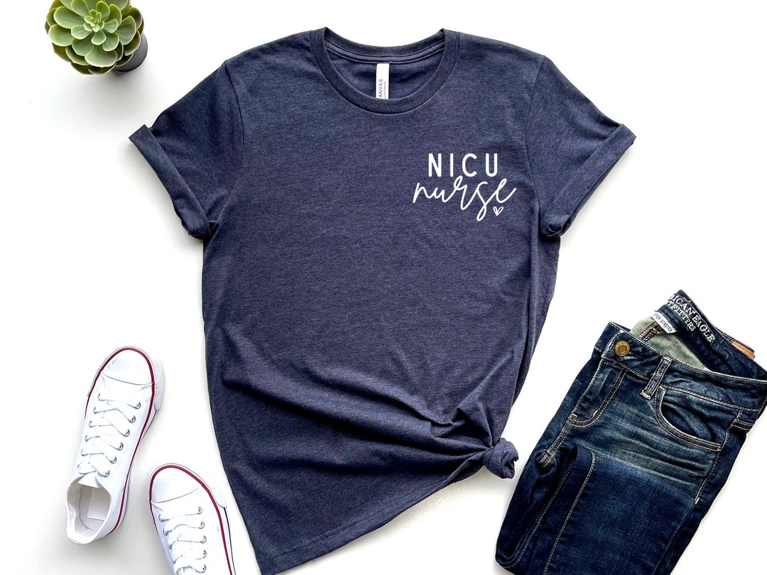 NICU Nurse Shirt, Pocket Nicu Nurse Tee Shirts, Neonatal Icu Shirts ...