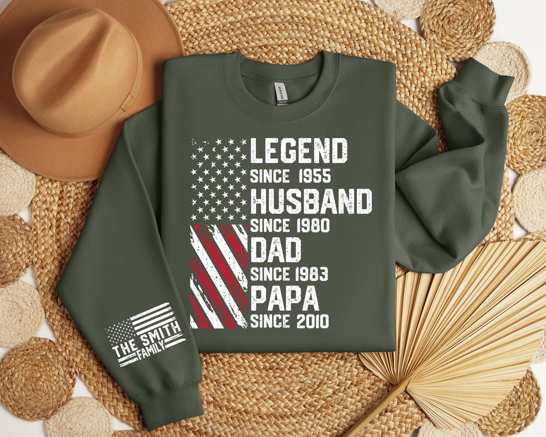 Personalized Husband Dad Papa Sweatshirt, Custom Legend Since Year ...