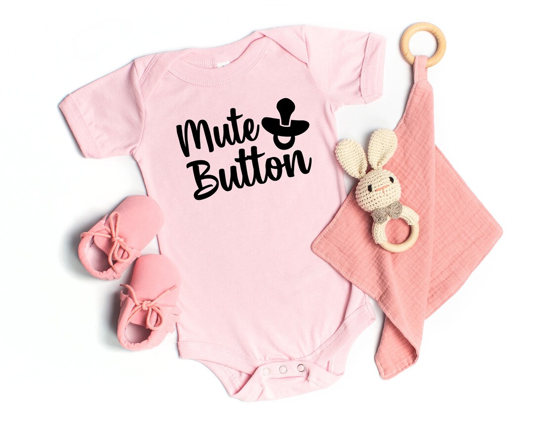 Mute Button Bodysuit, Funny Baby Clothes, Cute Baby Bodysuit, Baby Boy ...