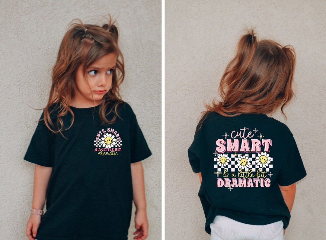 Cute Smart & A Little Bit Dramatic Shirt, Cute Girl Shirt, Retro Smile ...
