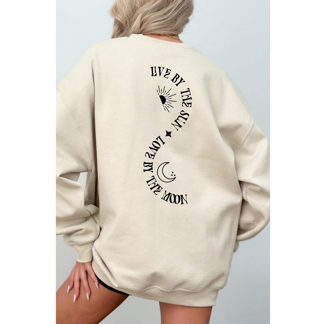Sun Moon Back Design Shirt, Live by the Sun, Love by the Moon Shirt, Gift for Women, Sun ...