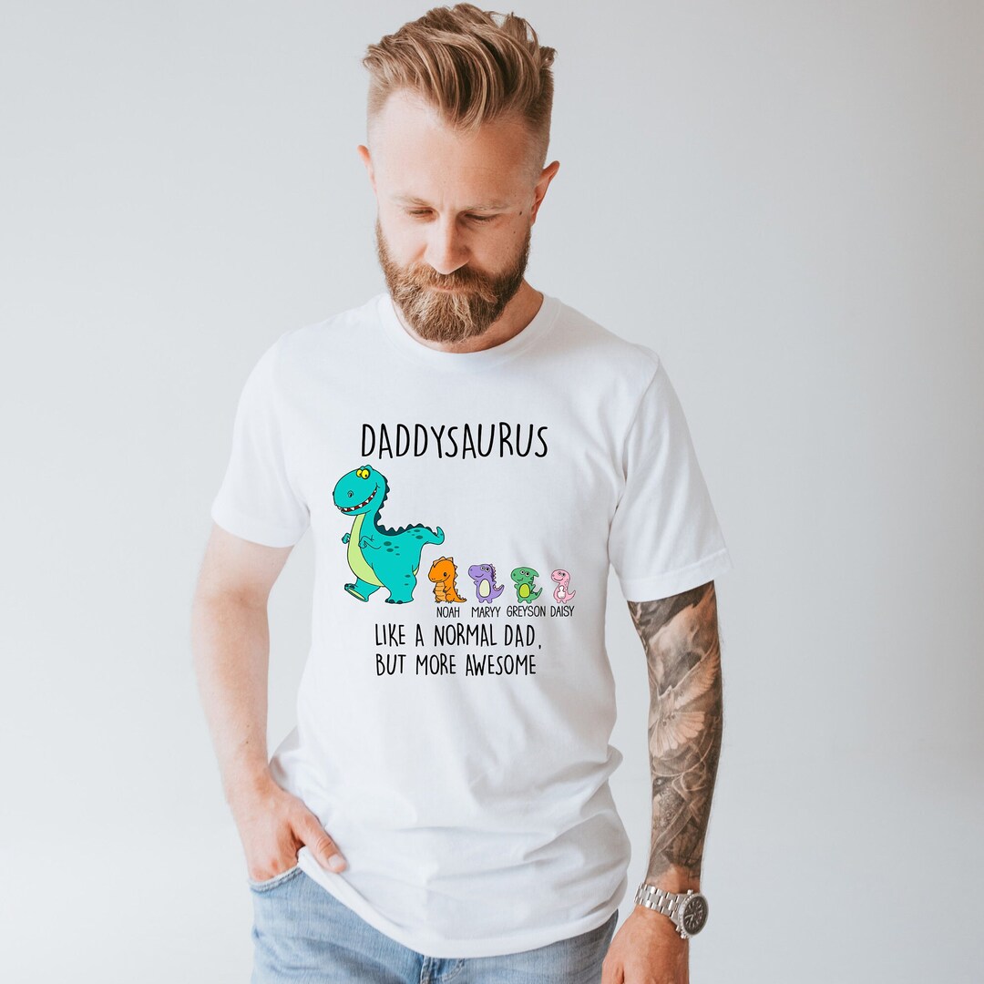 Daddy Saurus With Kids Name Shirt Daddy Saurus Shirt - Etsy