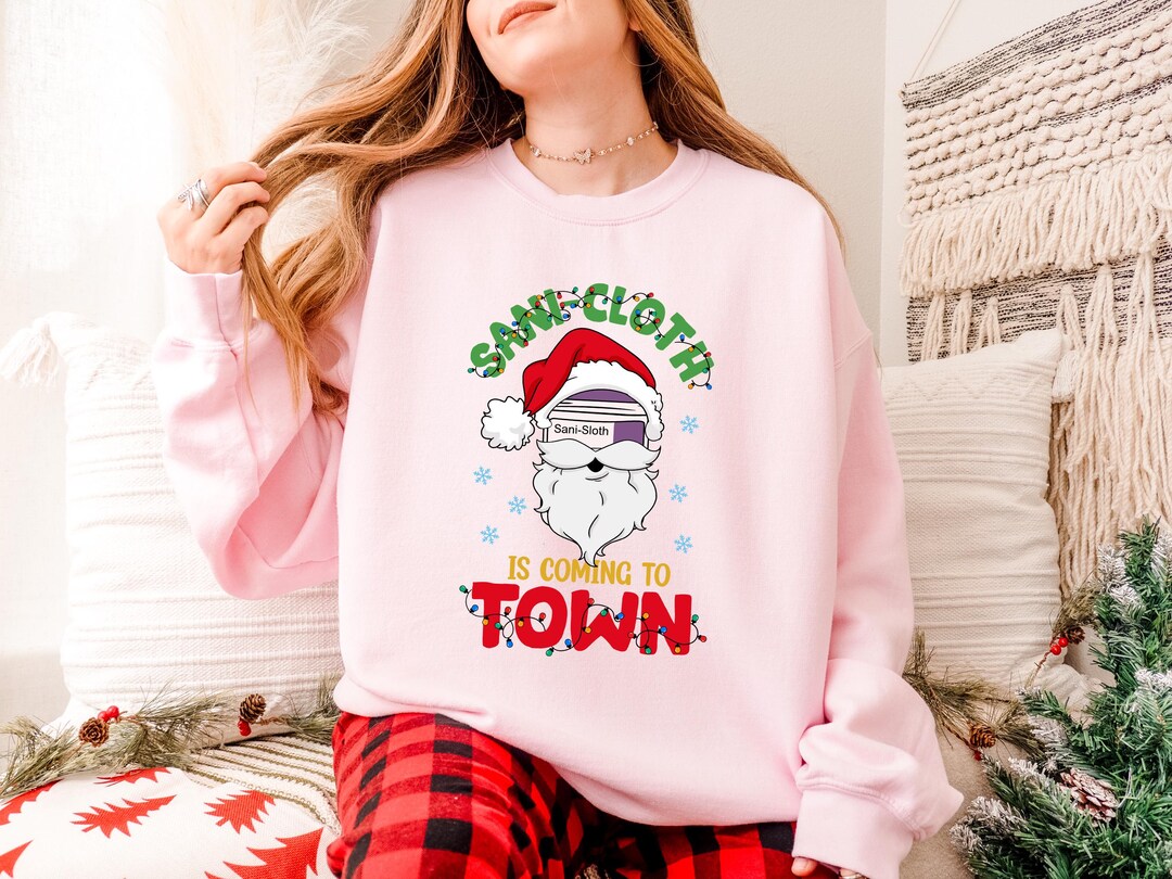 Sani-cloth is Coming to Town Shirt, Nurse Christmas Tee, Santa Claus ...