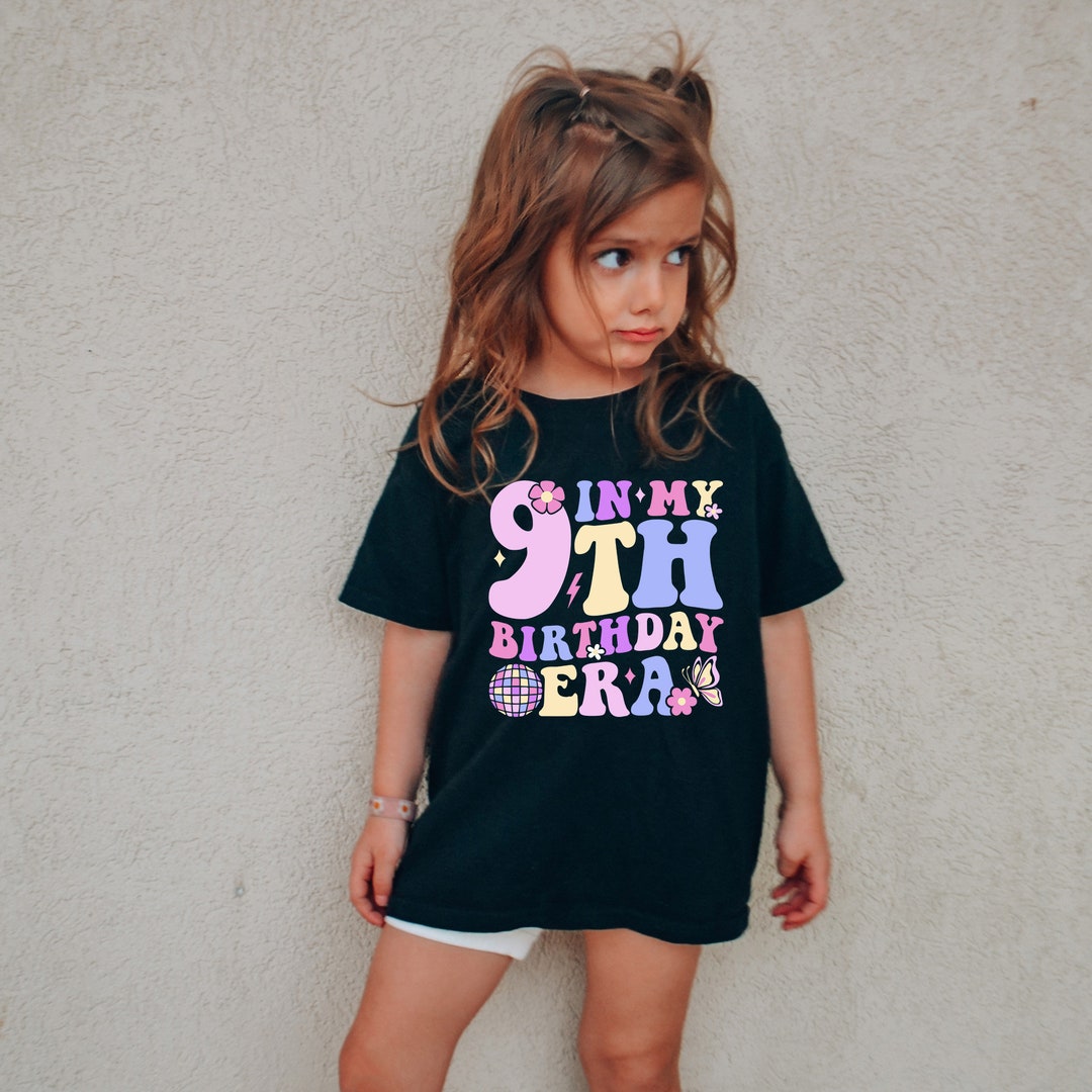 9th Girl Birthday Shirt, 9th Birthday, 9th Flower Birthday, Ninth ...