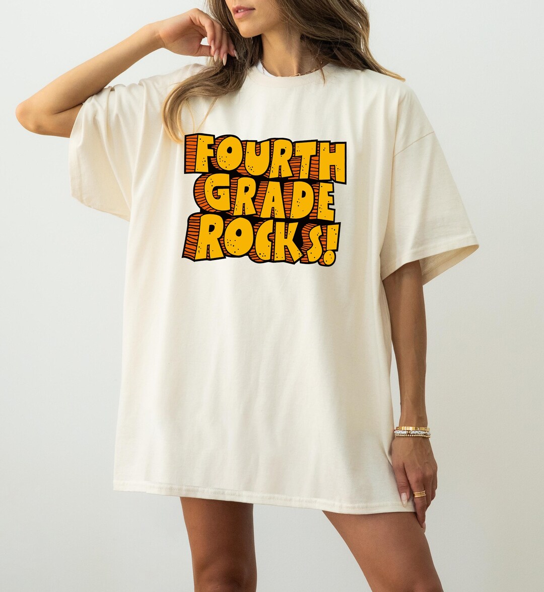 Fourth Grade Rocks Shirt, 4th Grade Team Shirts, Teacher Gift, Cute ...