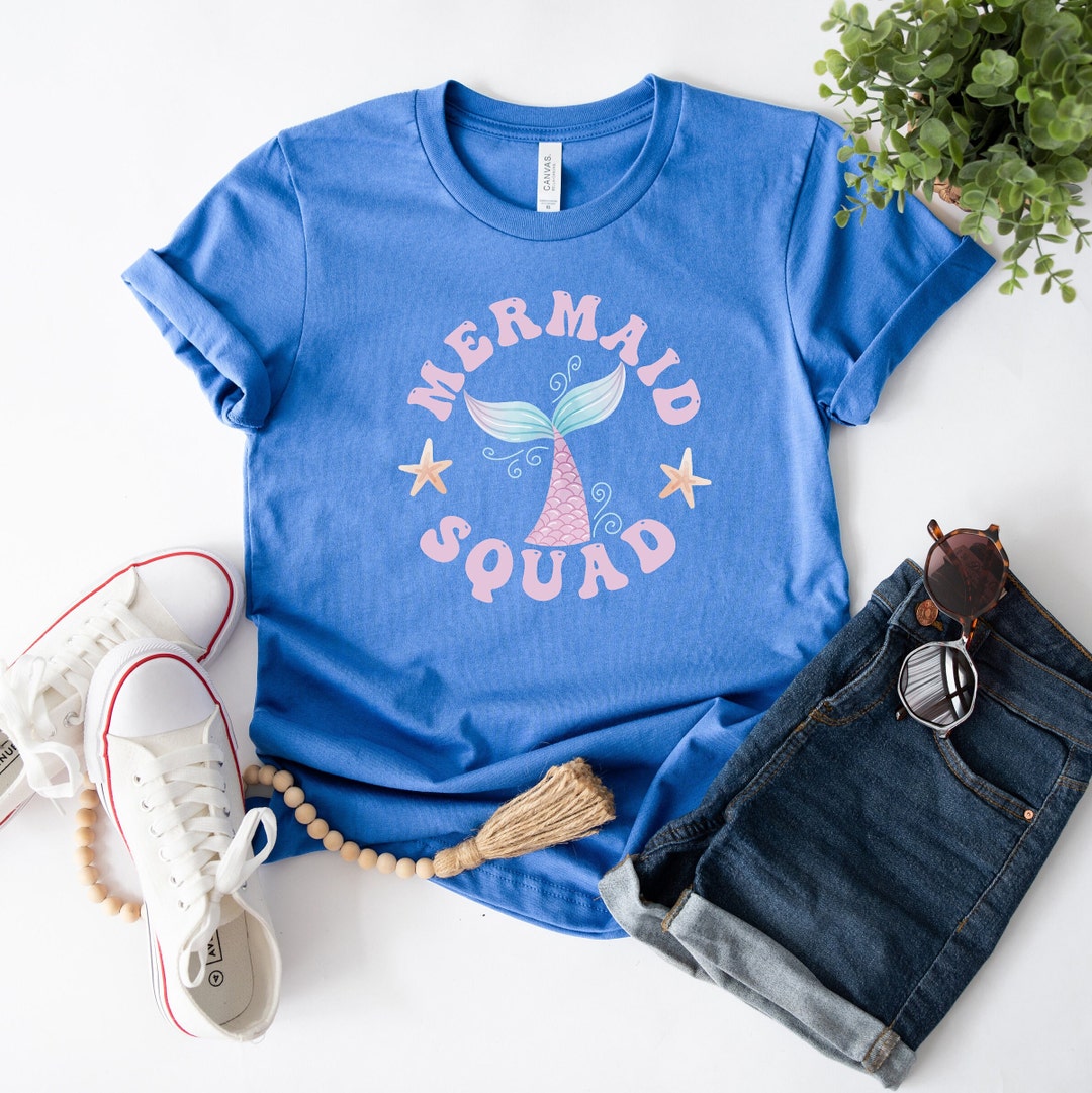 Mermaid Squad Shirt Mermaid Birthday Girl Girls Mermaid - Etsy