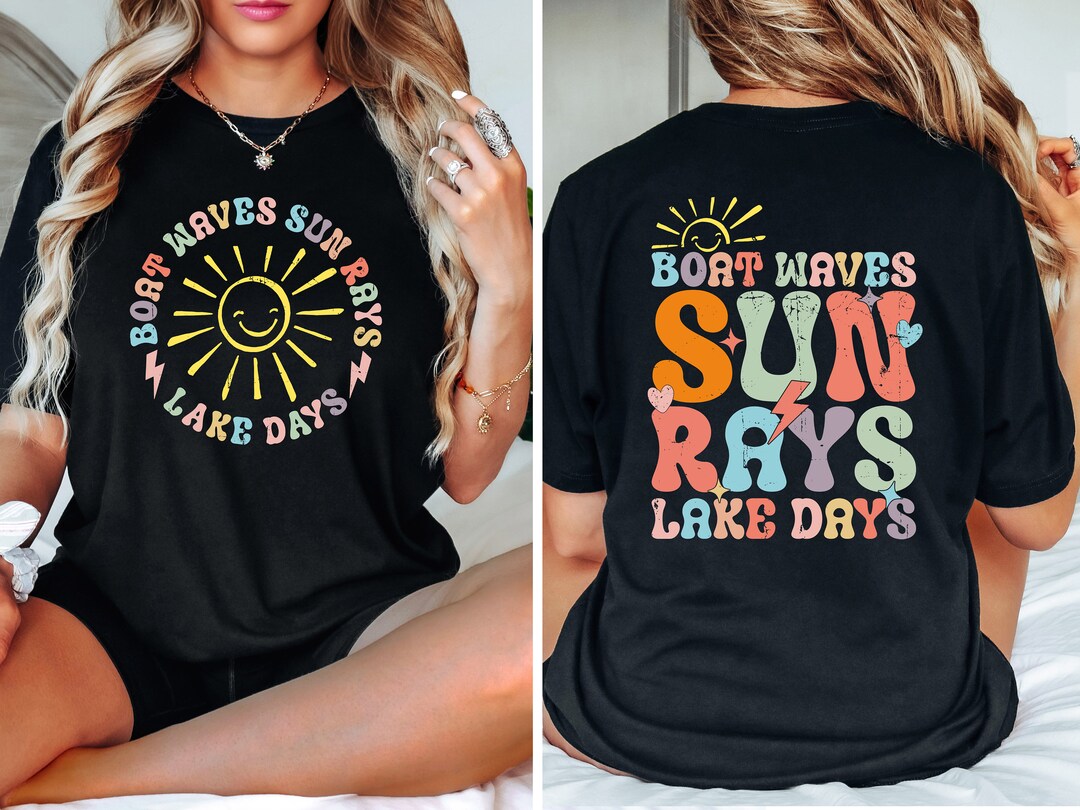 Lake Shirt, Lake Family Vacation Shirt, Boat Waves Sun Rays Lake Days ...