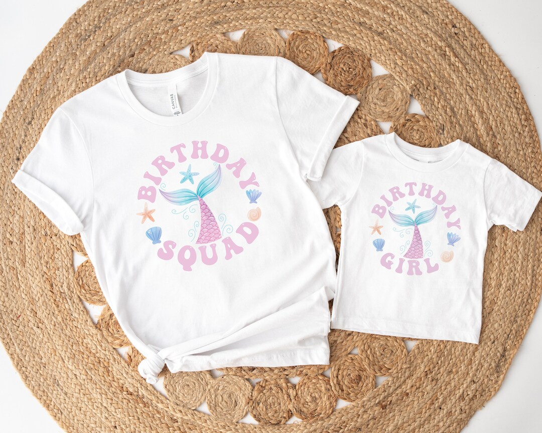 Mermaid Birthday Shirt, Mermaid Theme Birthday Party Shirt, Family ...