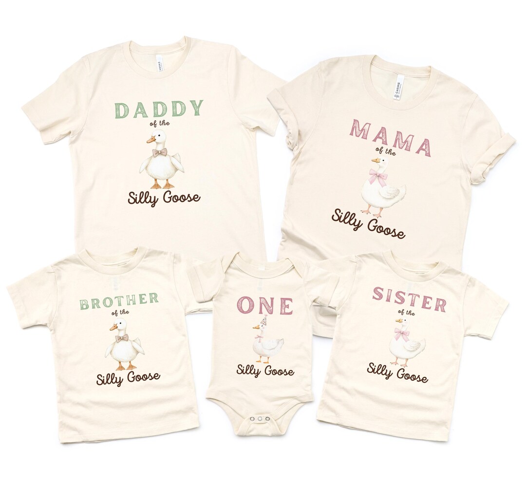 One Silly Goose Matching Family Shirts, Birthday Party Matching Shirts ...