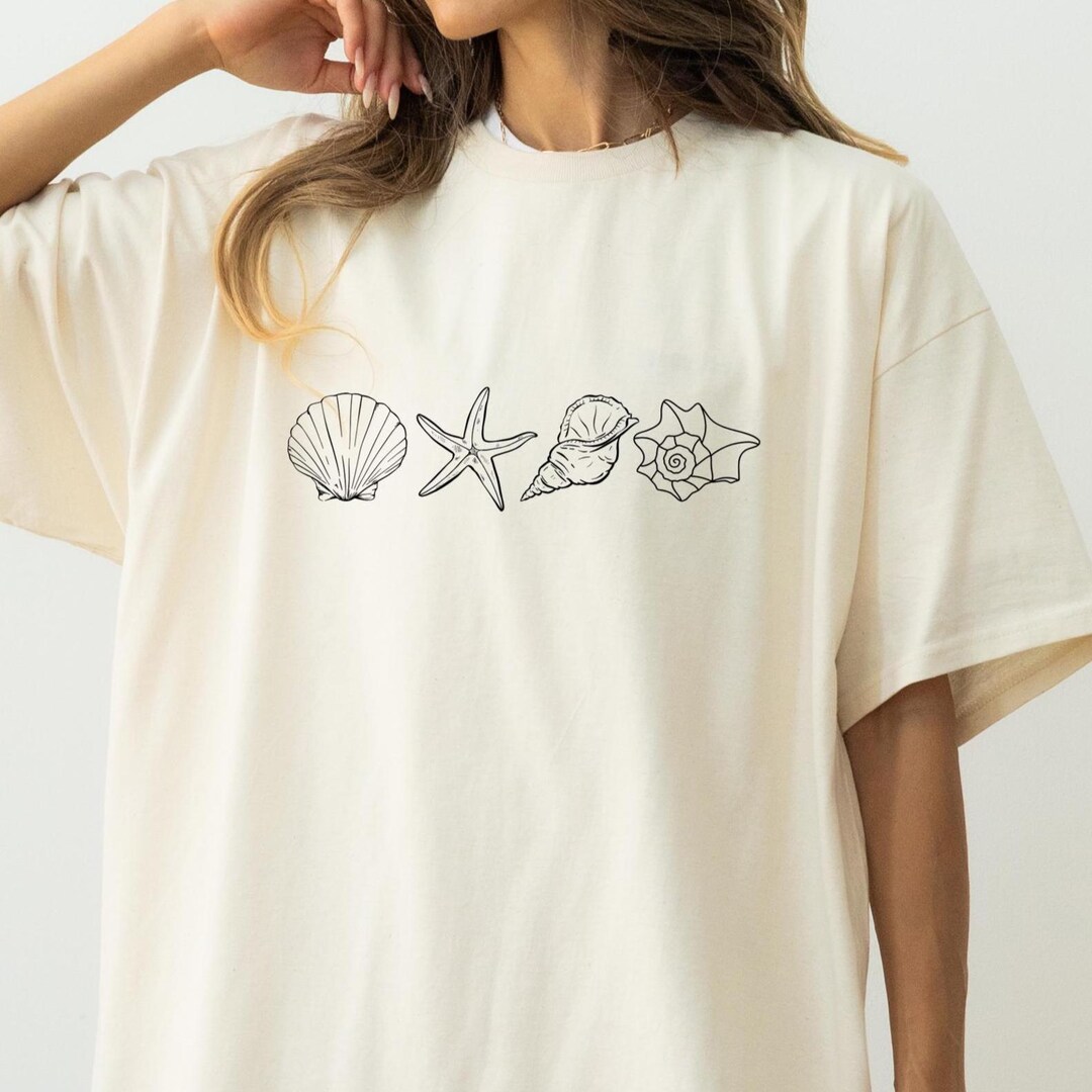 Cute Seashell Shirt, Beach Vibes Tee, Summer Coastal Shirt, Ocean Lover ...