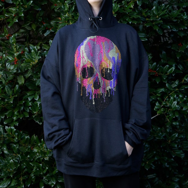Rhinestone Skeleton Hoodie - Etsy