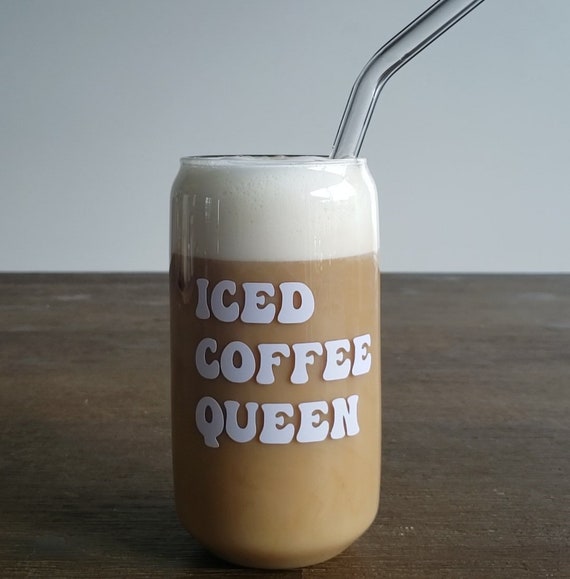 Glass BeerCan iced coffee queen Home & Living Drink & Barware etna.com.pe