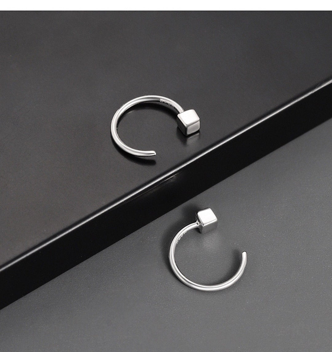 S925 Silver Stud Hoop Earrings for Men and Women Sterling - Etsy