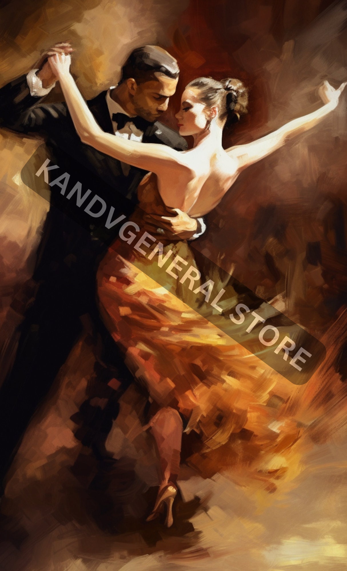 Cuban Nights - Digital Download, Oil Painting, PNG, Dancing, Tango ...