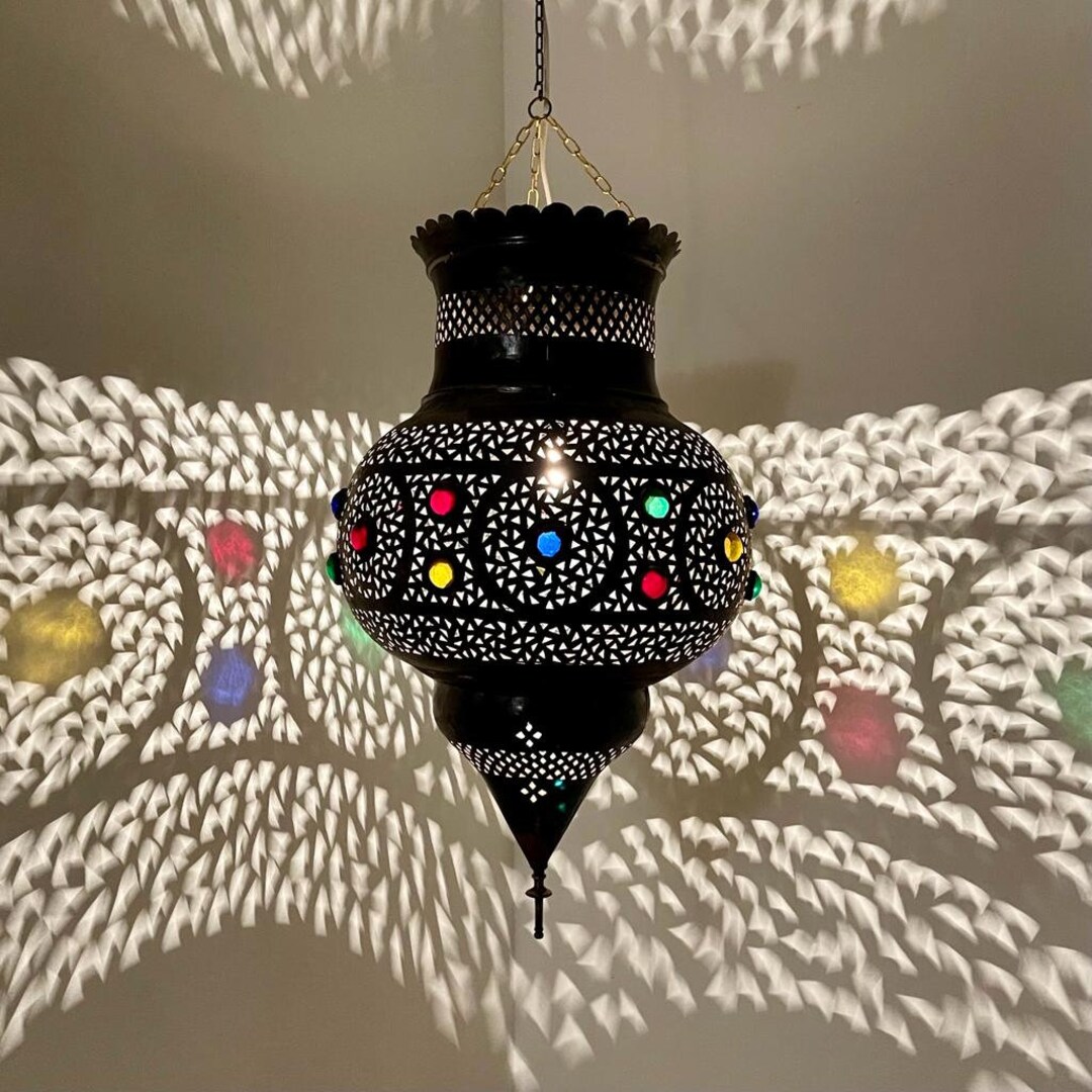 Moroccan Hanging Lamp Made of Brass | Ceiling Lamp | Oriental Brass ...