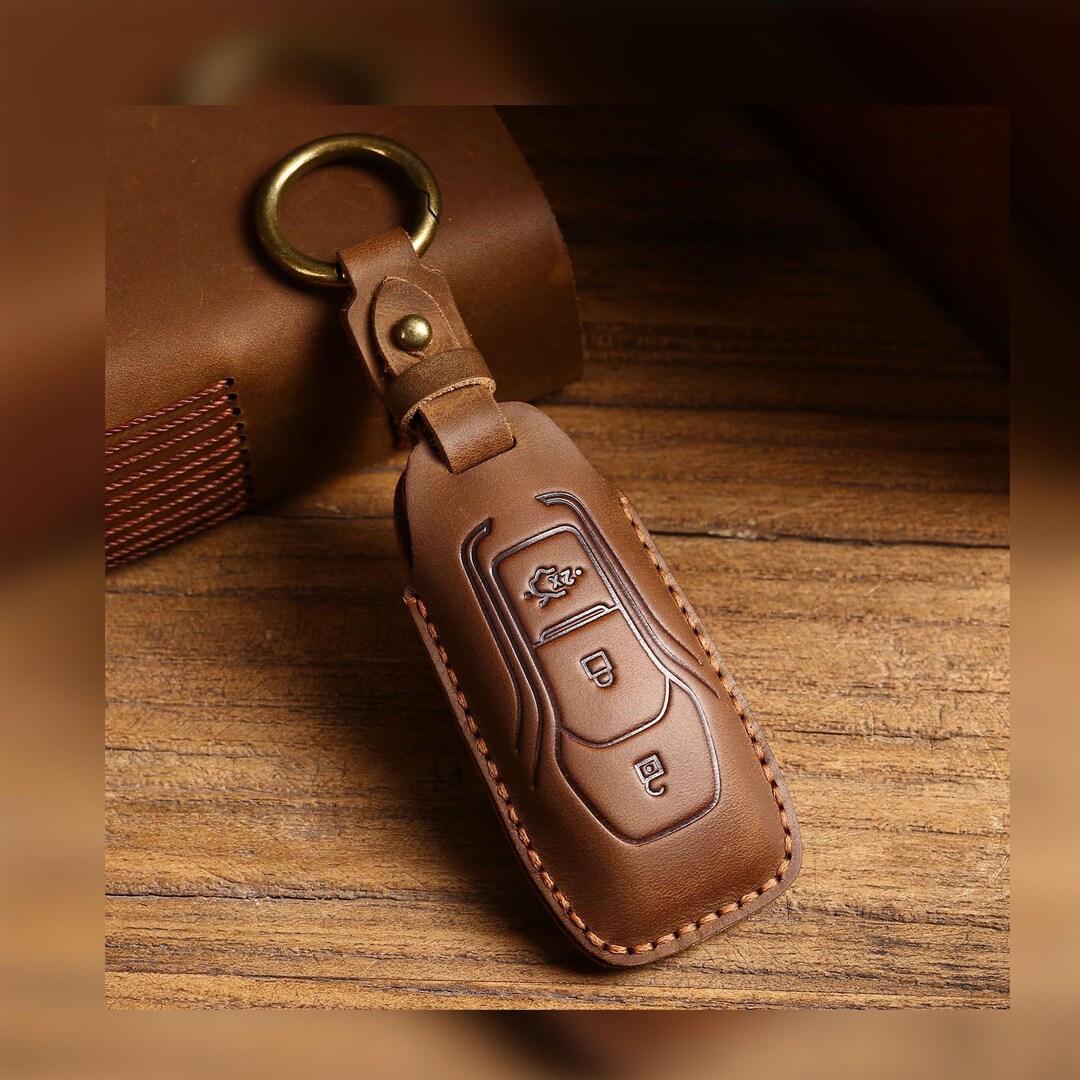 Leather Car Key Case Protector With Keychain Compatible With - Etsy