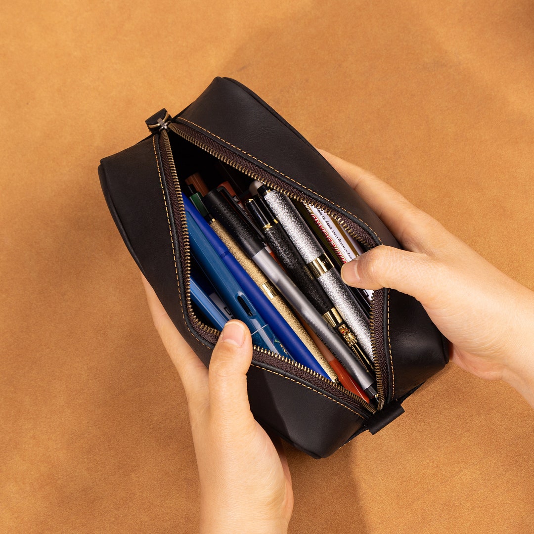 Personalized Leather Fountain Pen Case, Leather Pen Holder, Handmade ...