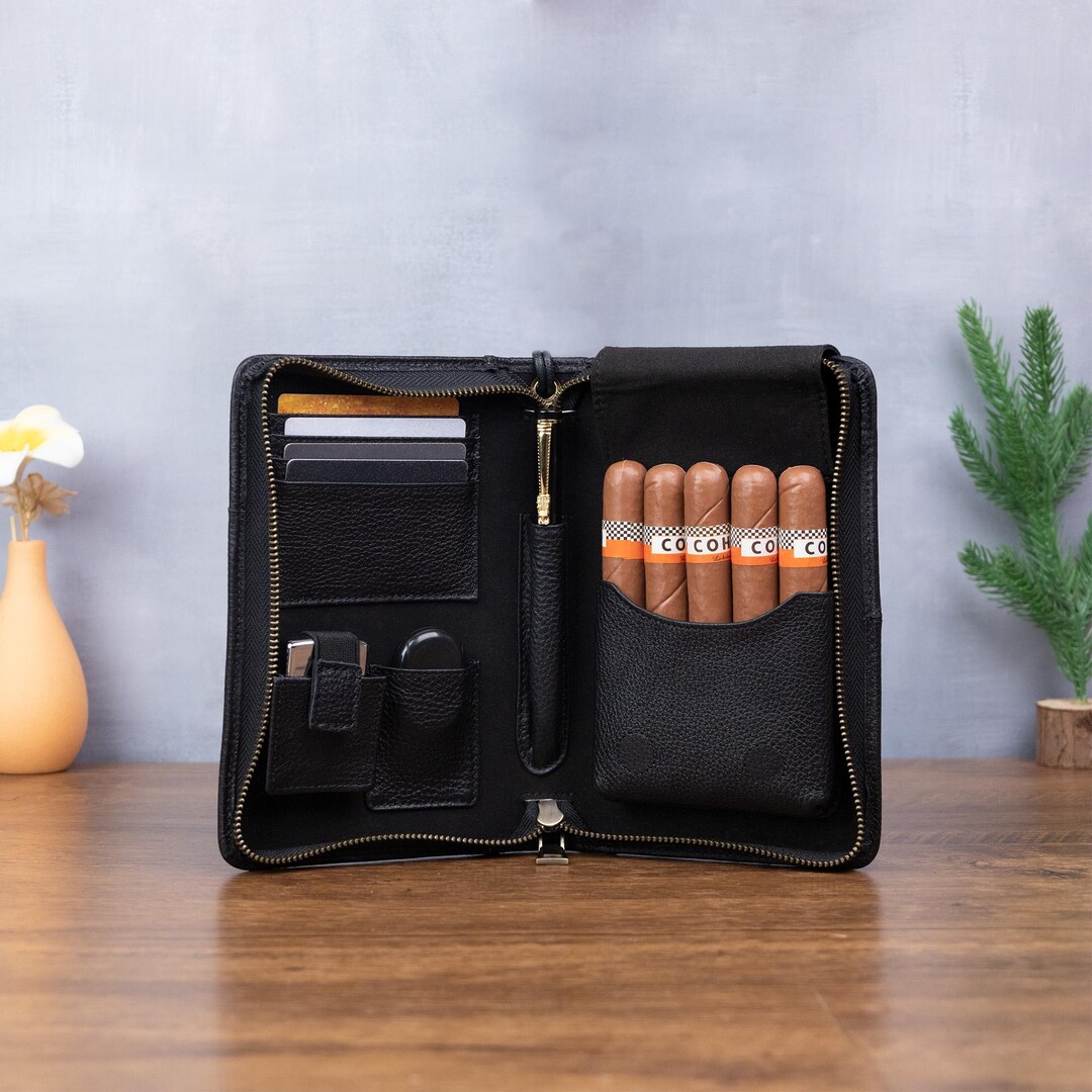 Personalized Italian Leather Cigar Pouch, Genuine Leather Travel ...