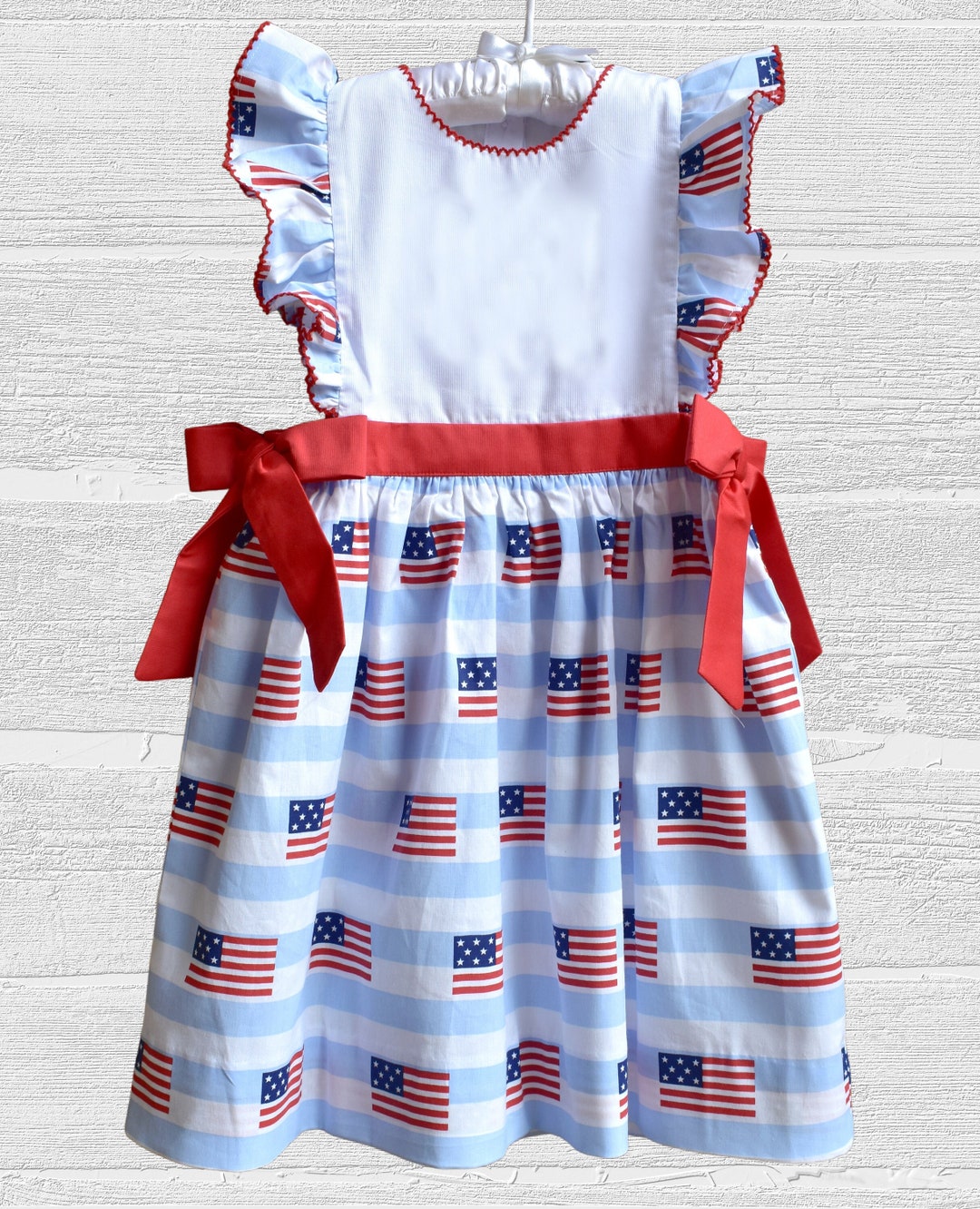 SALE Girls American Flag Dress 4th of July, Independence Day, Red White ...