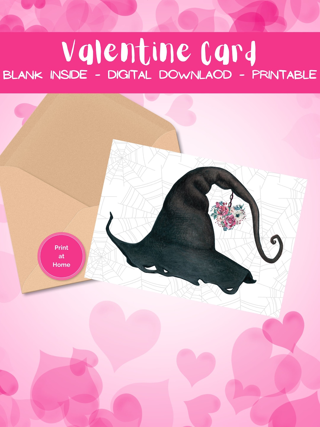 Witch Wicca Valentine Love Romantic Card- Printable- Digital Download ...