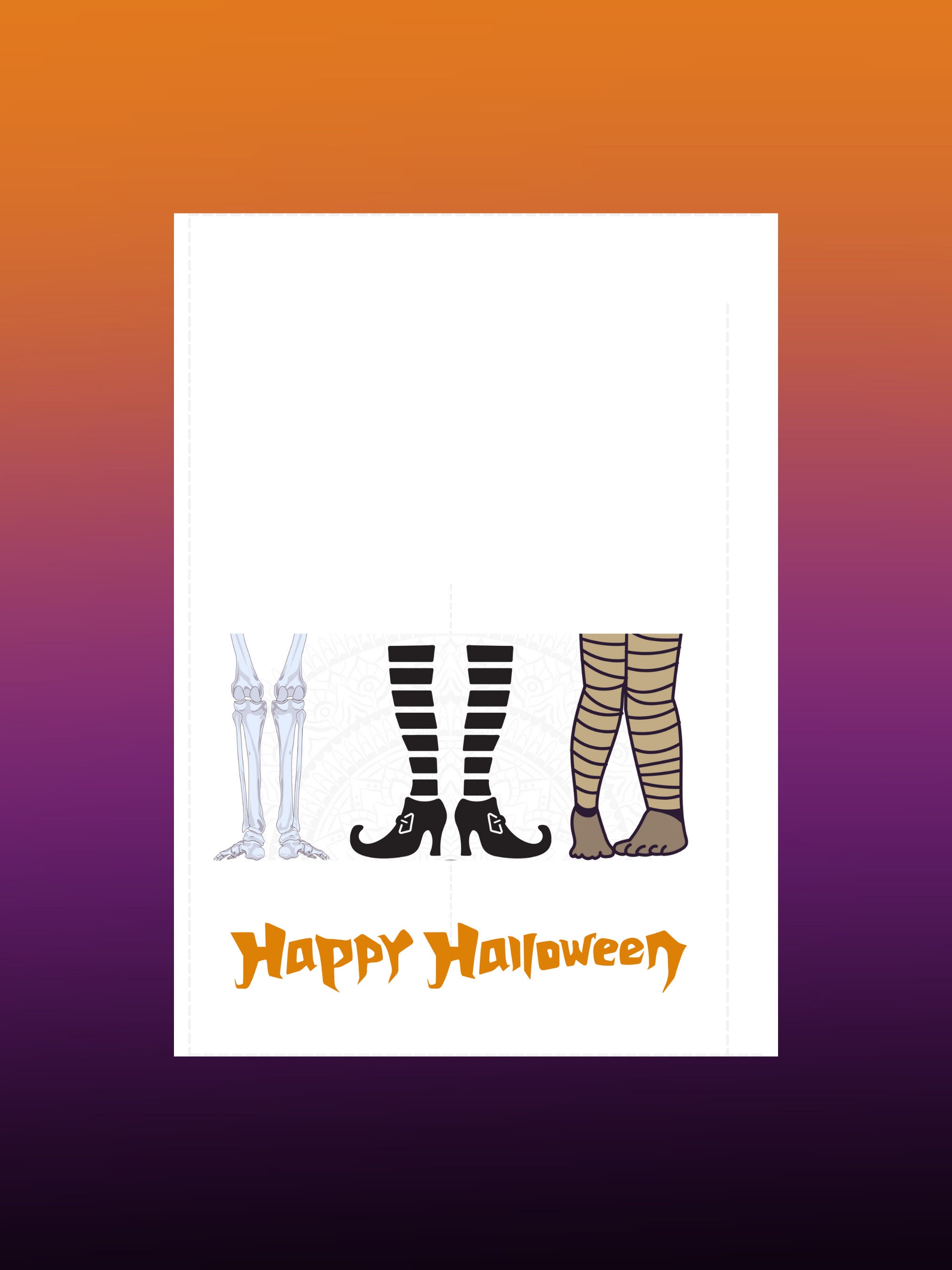 Halloween "legs" Greeting Card- Printable- Digital Download - Etsy