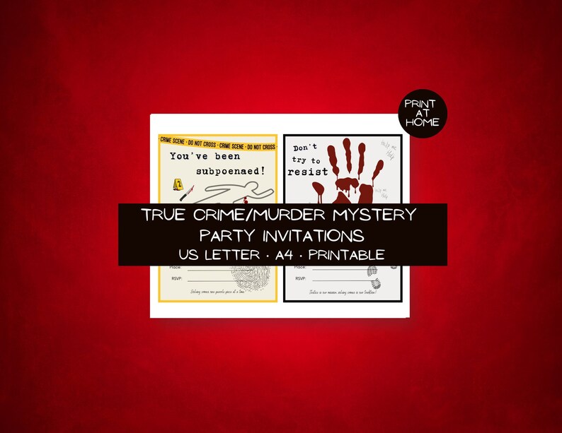 Crime Scene Murder Mystery Birthday Invitations - Etsy