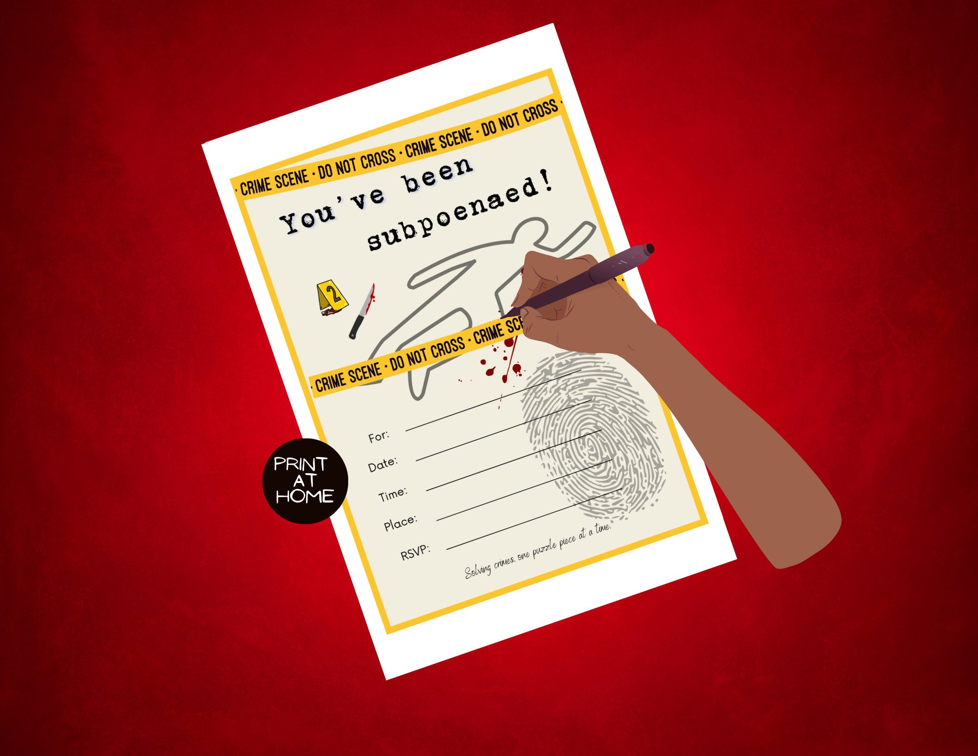 Crime Scene Murder Mystery Birthday Invitations - Etsy