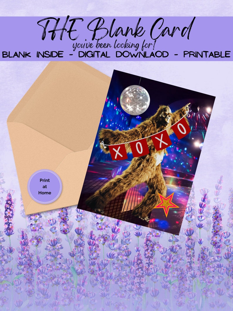 THE Blank Card- Bigfoot- Disco- Digital Download- Printable - Etsy